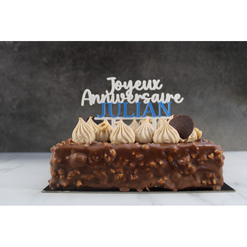 Caketopper Anniversaire Personnalisable - Texte 'Joyeux Anniversair...